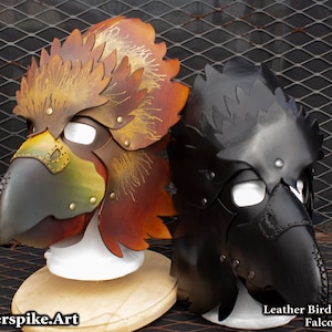 Leather Falcon Bird Mask, Adjustable Size, Multiple Styles and Colors ...