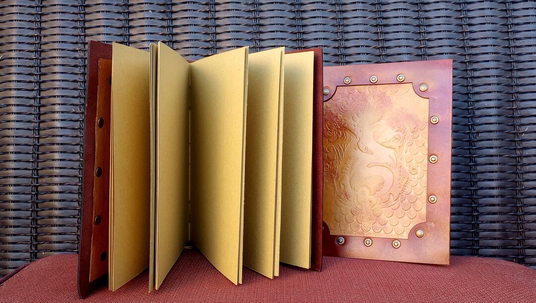 Dragon Tome | Leather-bound, Hand-stitched Book, Journal, Sketchbook - Etsy