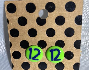 Seattle Seahawks perler bead art. Finished