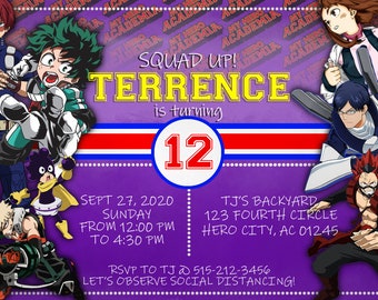 Anime Invitations | Etsy