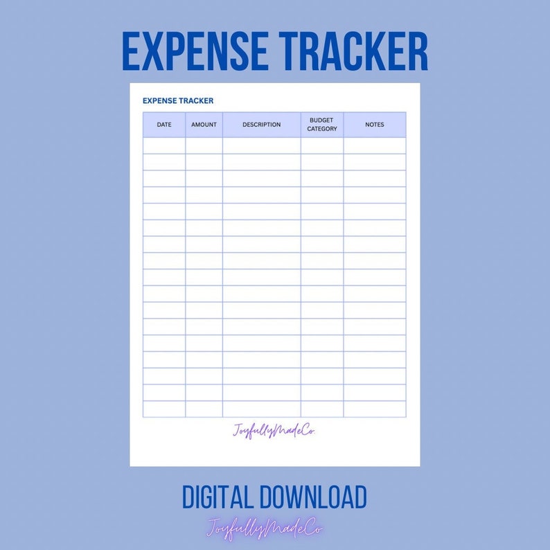 Expense Tracker **digital Download** - Etsy