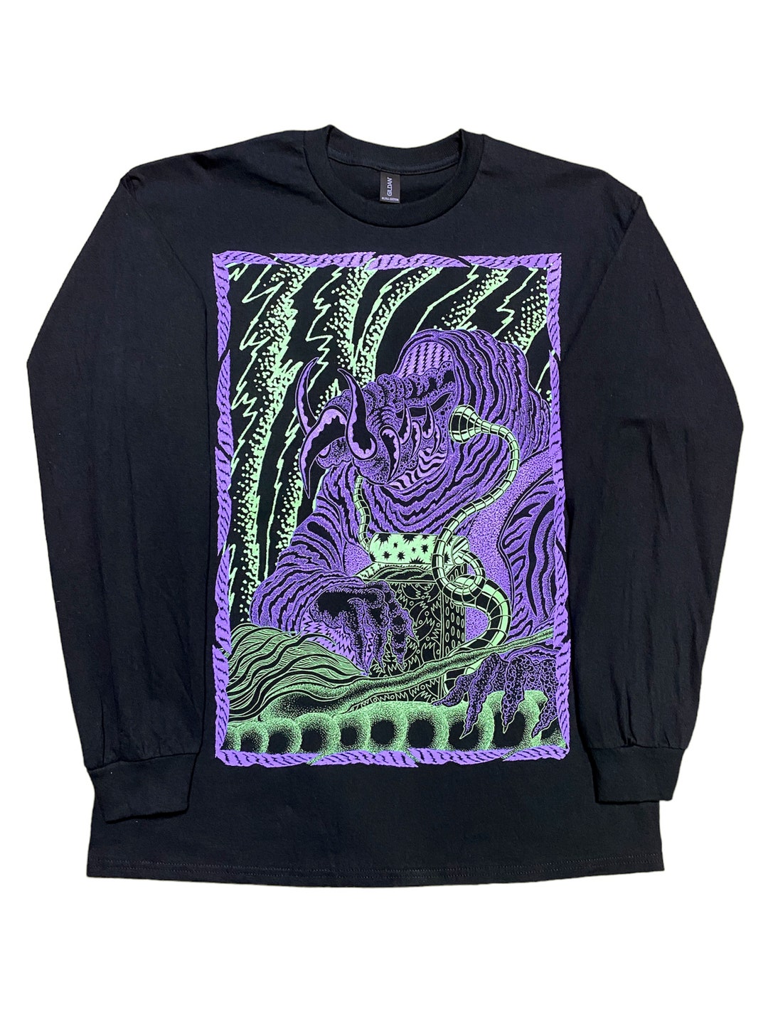 Headphone L/S T-shirt Silkscreen Gildan Black 6oz - Etsy