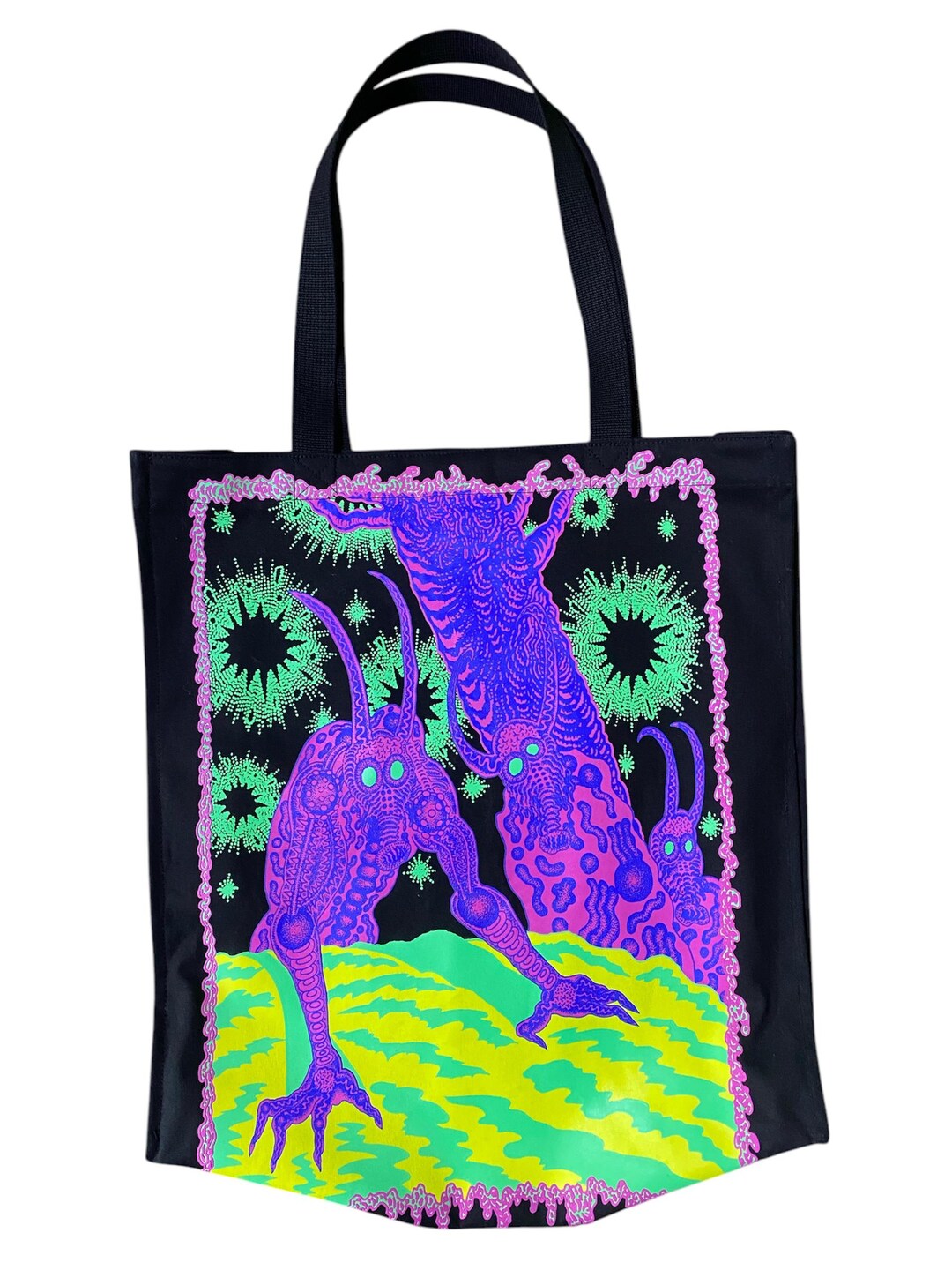 Fireworks Tote Bag (big Size) Black Silkscreen 100% Cotton 48.5cm (19.1 ...