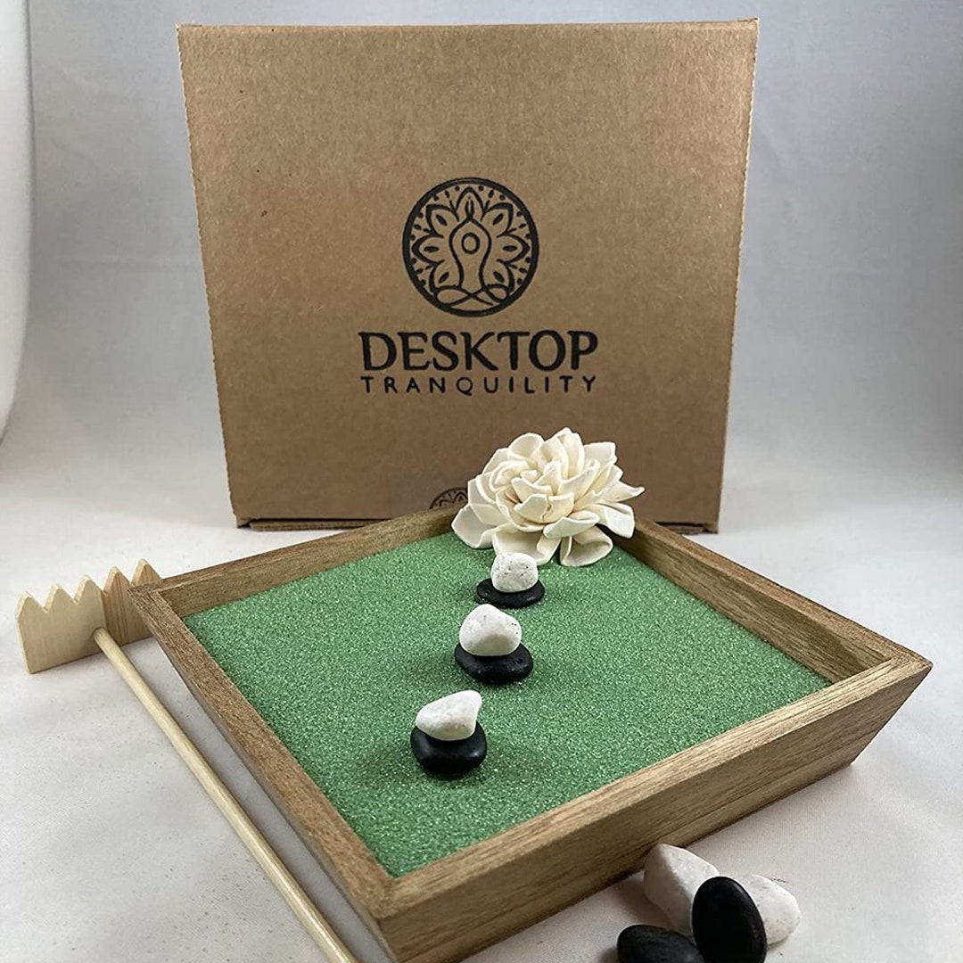 Hand-stained Mini Zen Garden for Desk - Etsy