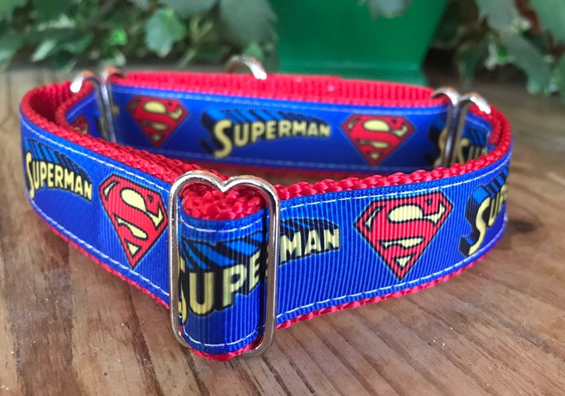 Superhero Superman inspired Dog Collar | Etsy