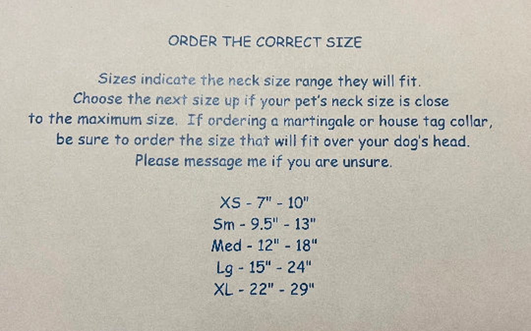 Size Chart for Info Only - Etsy