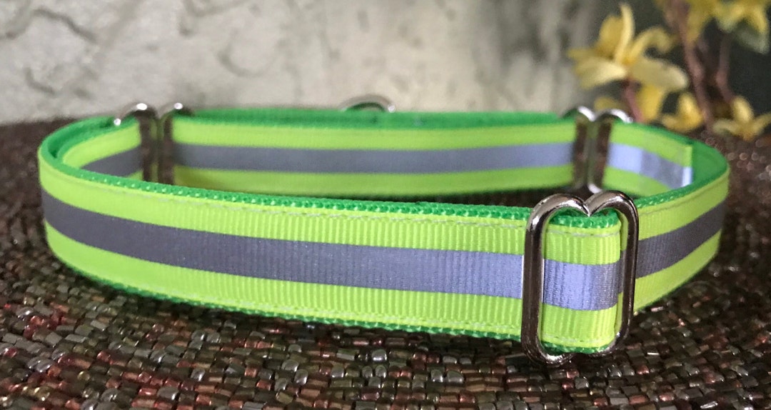 3/4" Reflective Neon Yellow Dog Collar - Etsy
