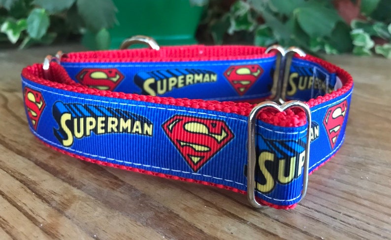 Superhero Superman inspired Dog Collar | Etsy