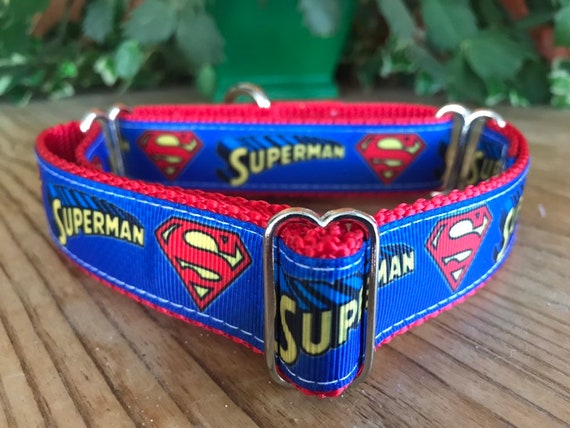 Superhero Superman inspired Dog Collar | Etsy