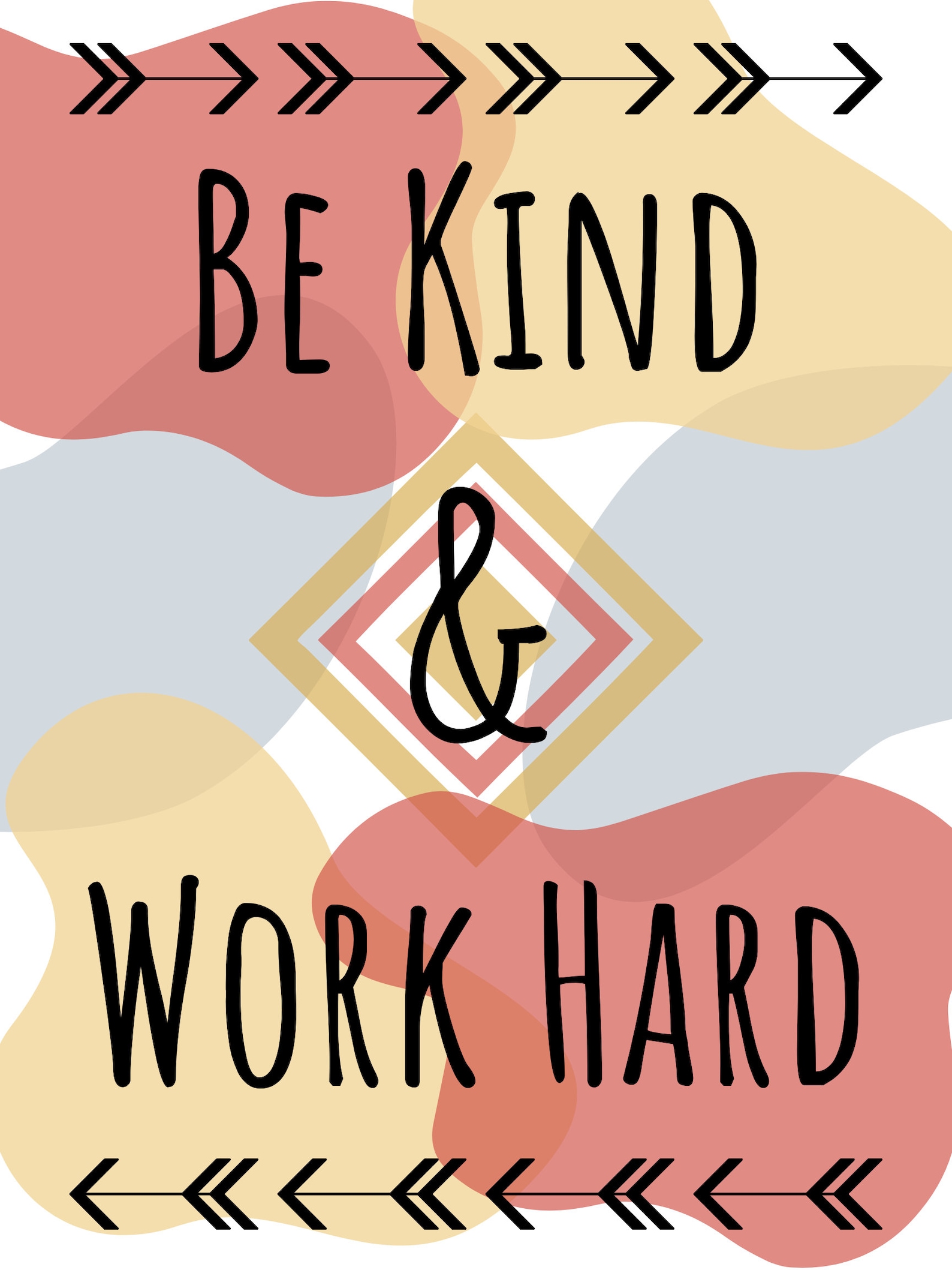 PRINTABLE Be Kind & Work Hard Poster PDF File 18x24 - Etsy