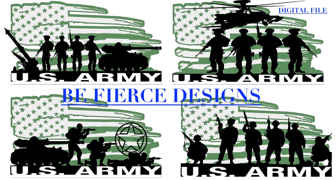 USA Distressed Flag US Army Set of 4 TEMPLATE - Etsy