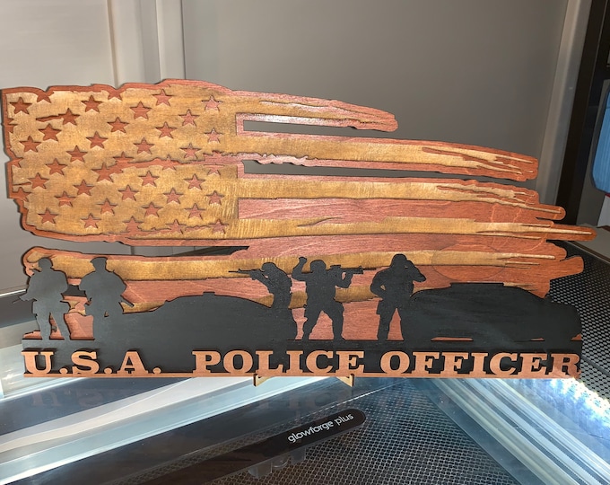 USA Distressed Flag Police Officer US Flag TEMPLATE - Etsy