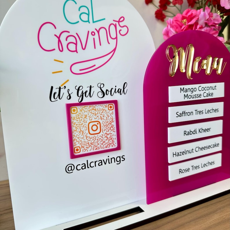 Magnetic Menu Board: Interchangeable Restaurant Menu, Social Media Sign ...