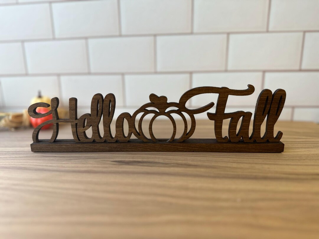 Hello Fall Wooden Table Sign: Autumn Decor - Etsy