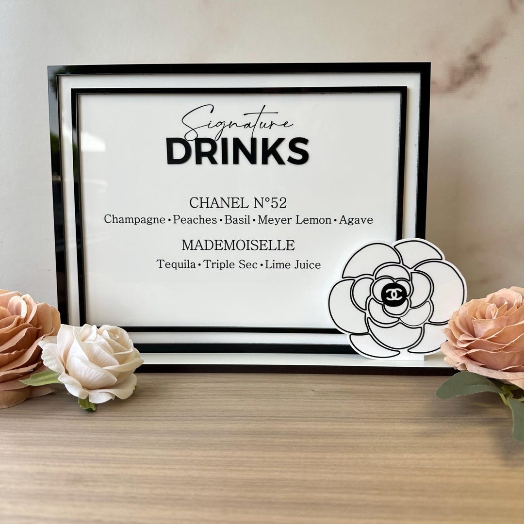 Chanel Theme Bar Sign, Chanel Theme Birthday Party, Chanel Theme Party ...