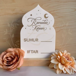 Dry Erase Iftar Time Sign Iftar Time Suhoor Time Sign Acrylic Ramadan ...