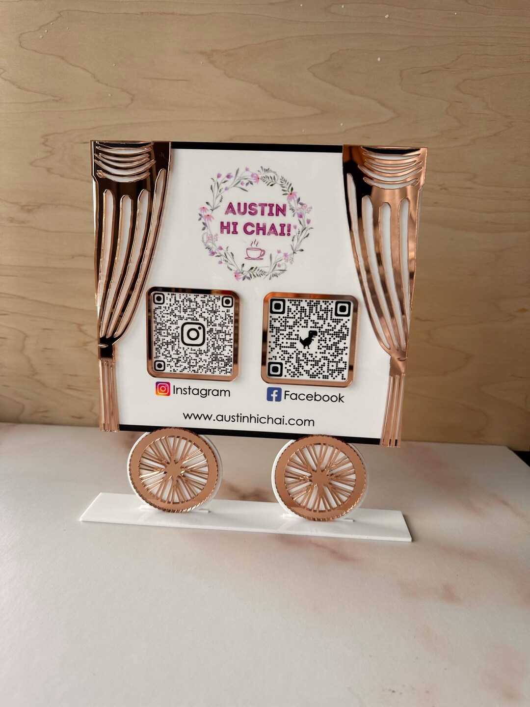 Cart Shape Acrylic QR Code Sign: Custom Social Media, Payment - Etsy