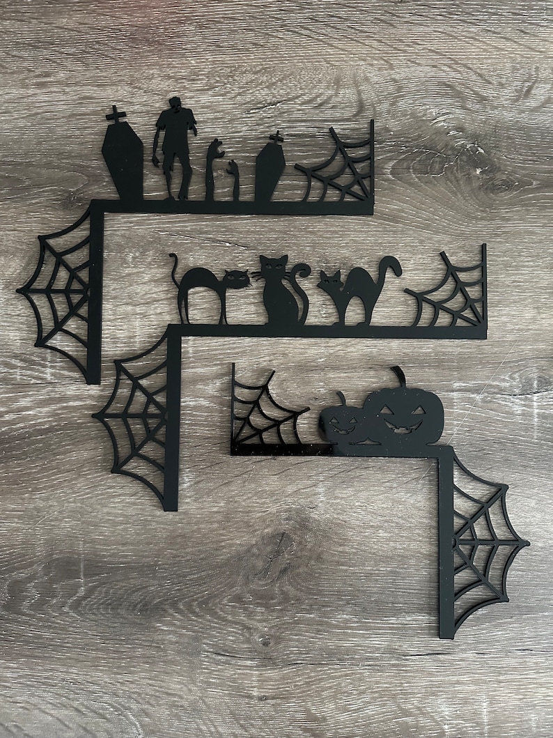 Spooky Halloween Door Corner Decor: Black Cat, Zombie, Ghost - Etsy