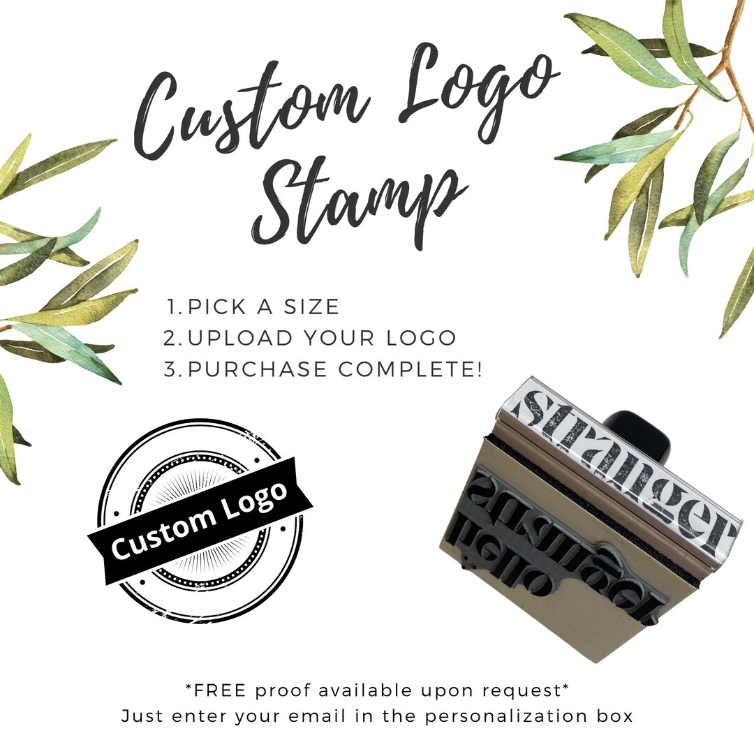 Custom Logo Rubber Stamp, Brand Your Business, Upload Your Own Logo ...