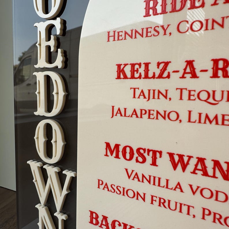 Rodeo Theme Acrylic Bar Sign: Western Cowboy Party Drink Menu - Etsy