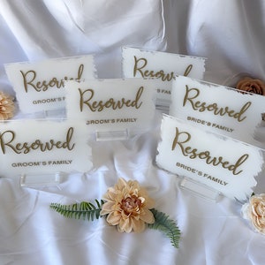 Acrylic Reserved Wedding Signs: Bride & Groom Family Seating - Etsy