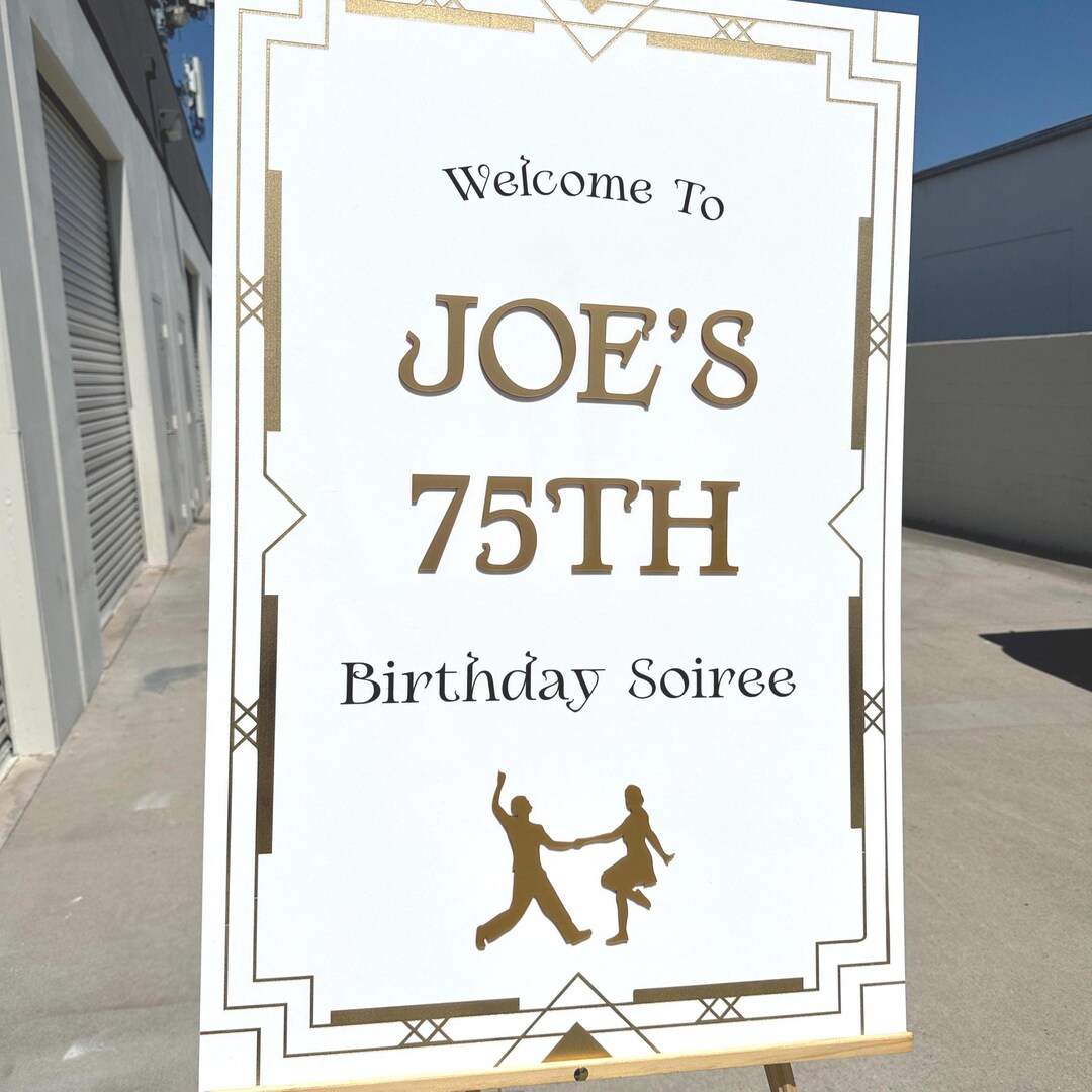 Gatsby Welcome Sign: Art Deco 1920s Party Decor - Etsy