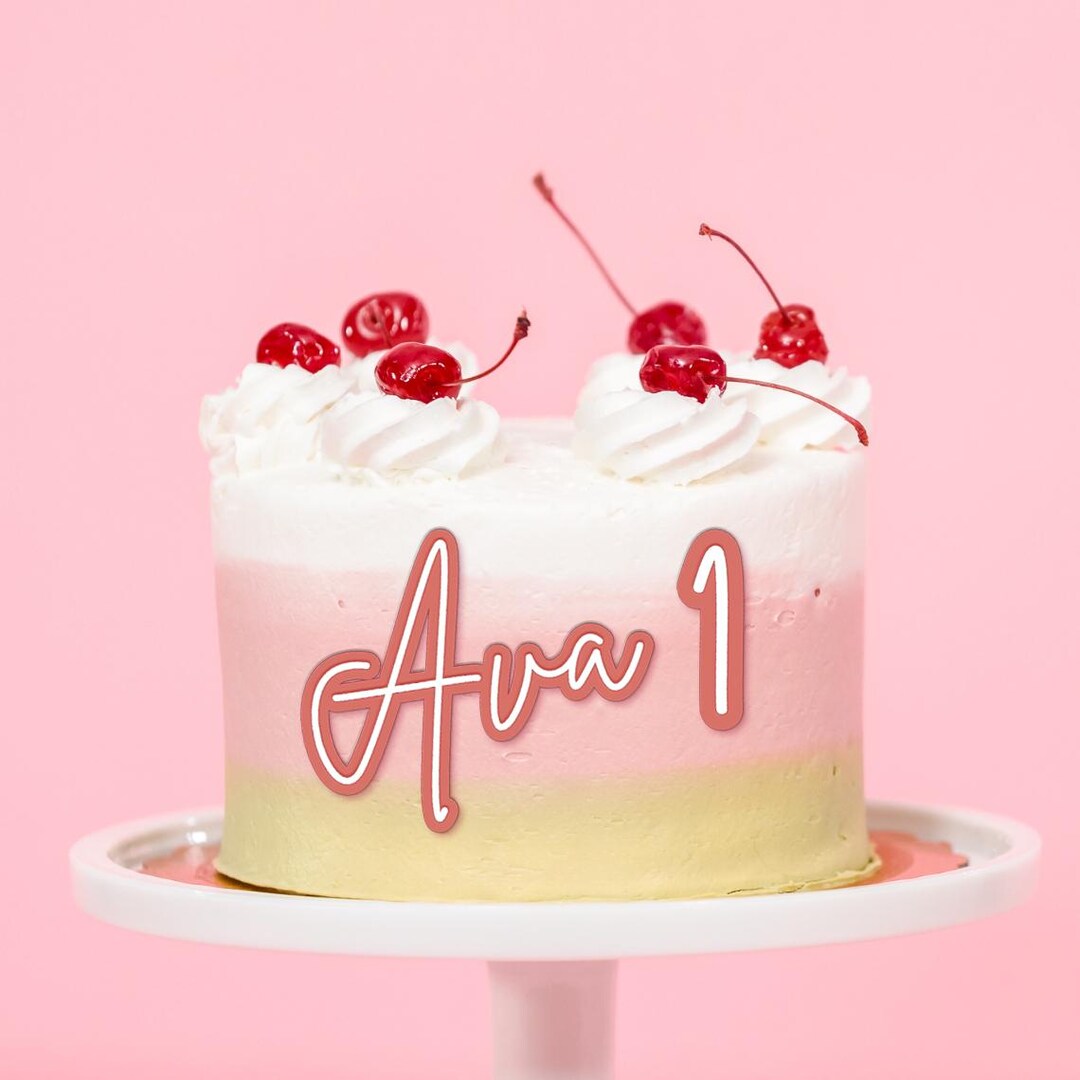 Custom Acrylic Cake Topper: Double Layer Personalized Name Charm - Etsy