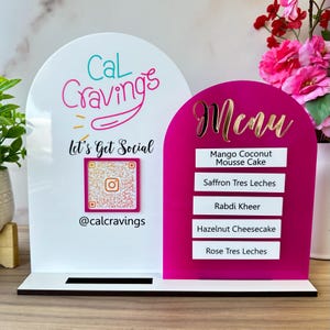 Magnetic Menu Board: Interchangeable Restaurant Menu, Social Media Sign ...