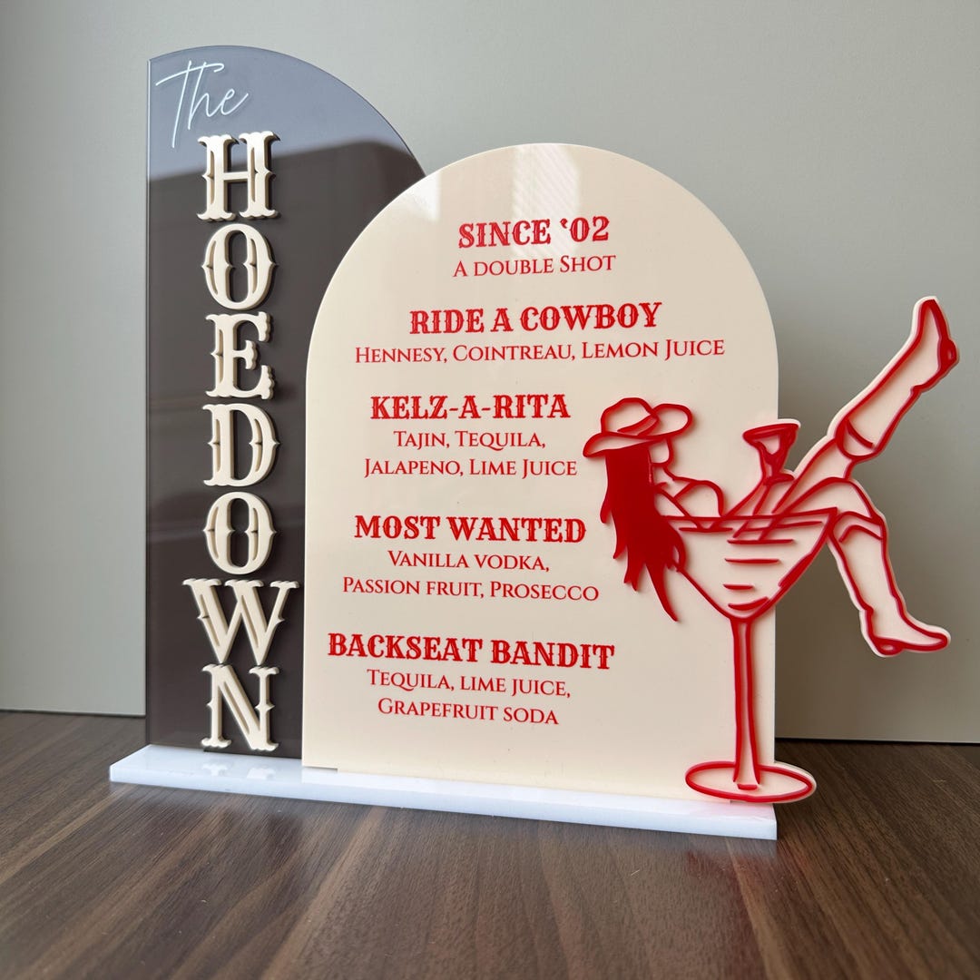 Rodeo Theme Acrylic Bar Sign: Western Cowboy Party Drink Menu - Etsy