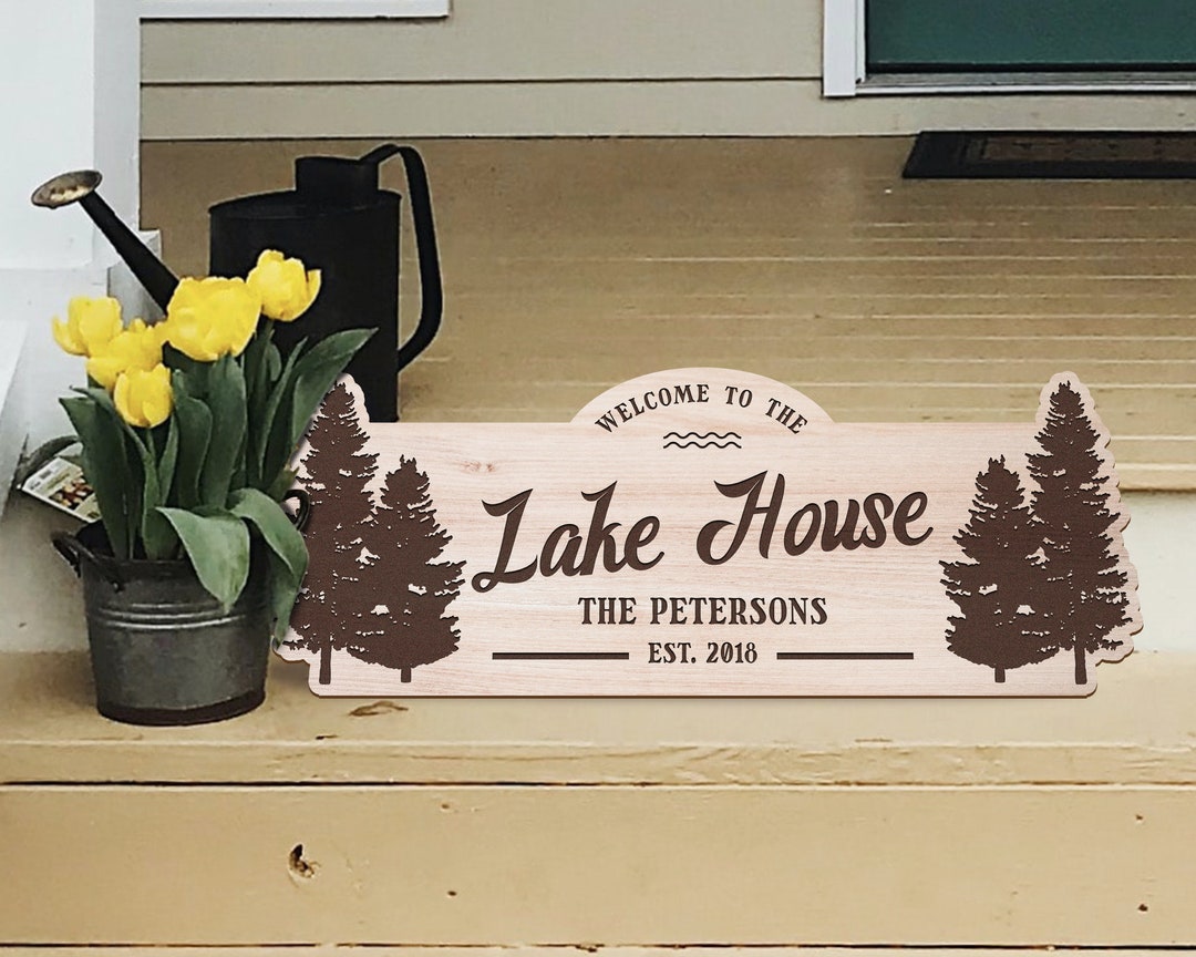 Rustic Cabin Sign: Custom Engraved Wood, Lake House Decor - Etsy
