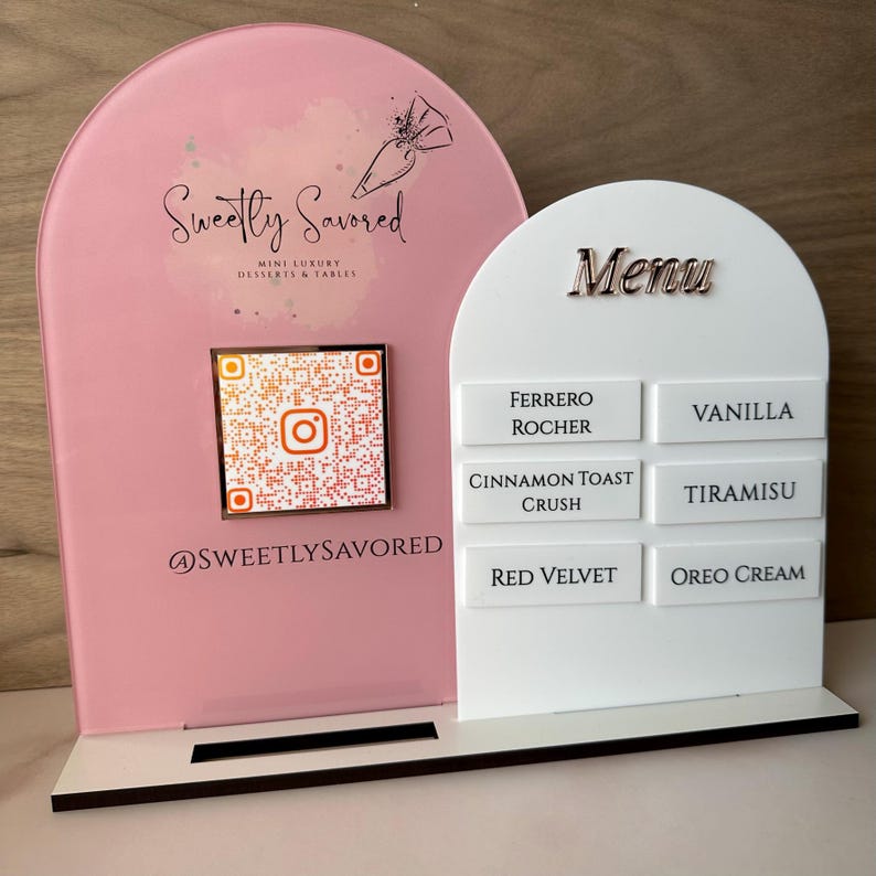 Magnetic Menu Board: Interchangeable Restaurant Menu, Social Media Sign ...