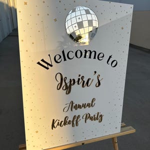 Disco Theme Welcome Sign, Welcome to Our Party, Custom Disco Sign ...
