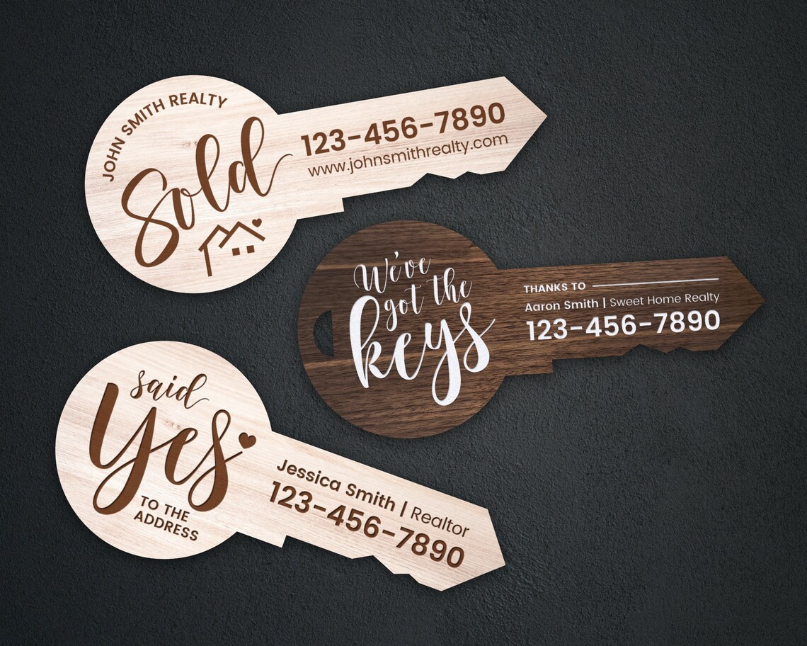 Personalize Real Estate Key Custom Key Sold Sign Realtor | Etsy