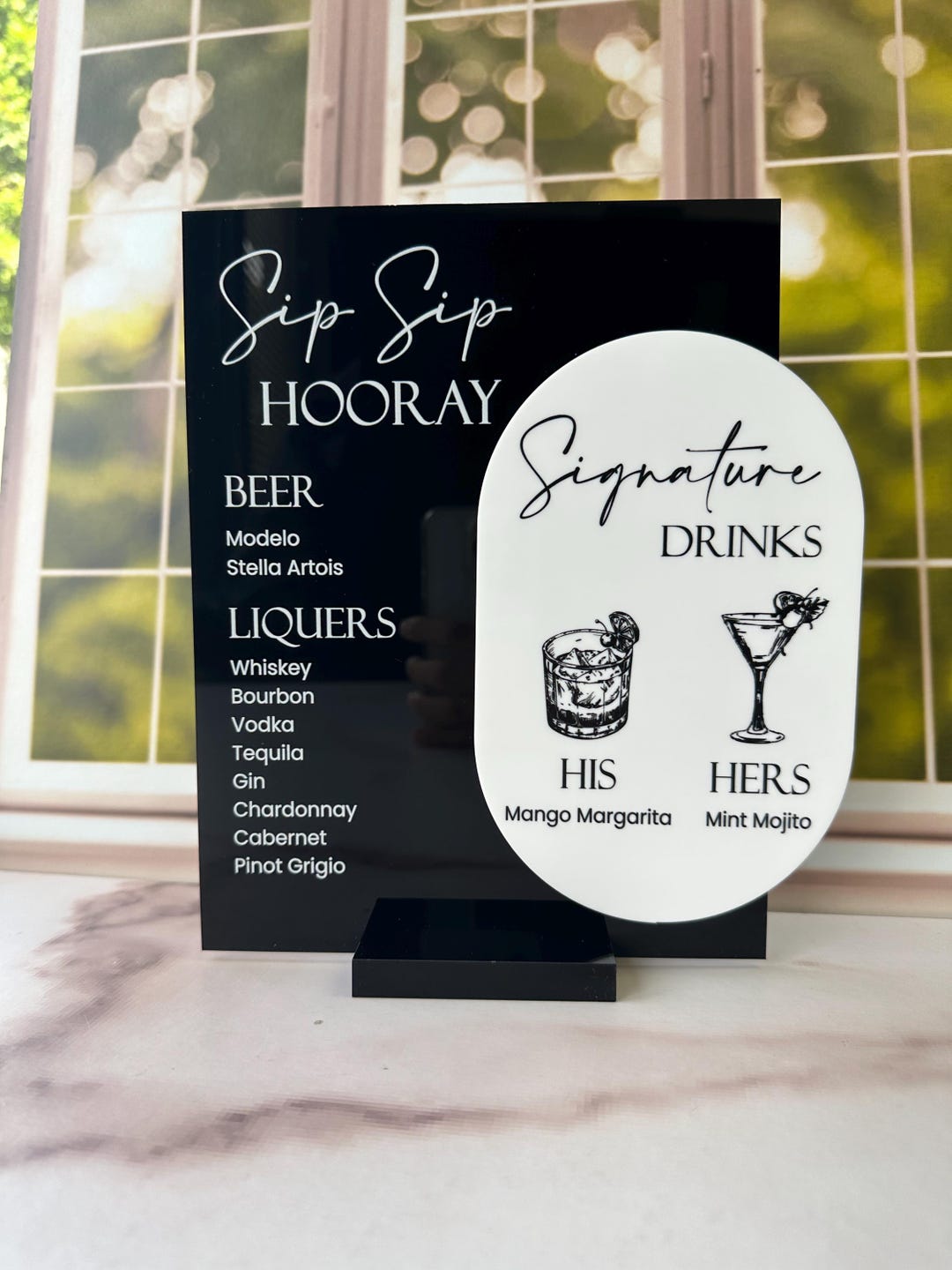 Custom Bar Sign With Signature Drink Menu - Etsy