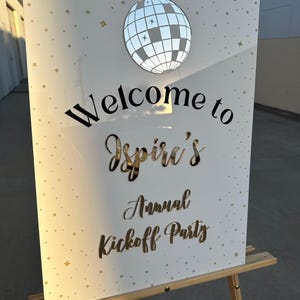 Disco Theme Welcome Sign, Welcome to Our Party, Custom Disco Sign ...