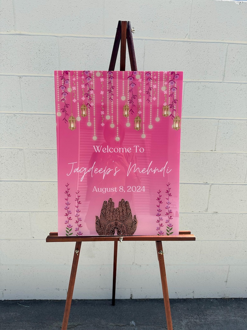 Sikh Wedding Welcome Sign: Floral Indian Wedding Decor (digital File ...