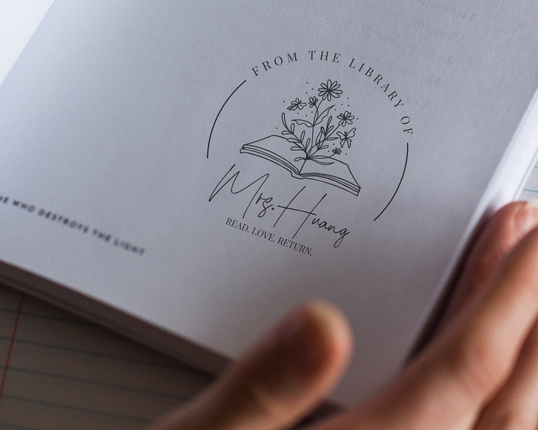 Personalized Library Book Stamp: Custom Embosser, Wooden or Self-inking ...