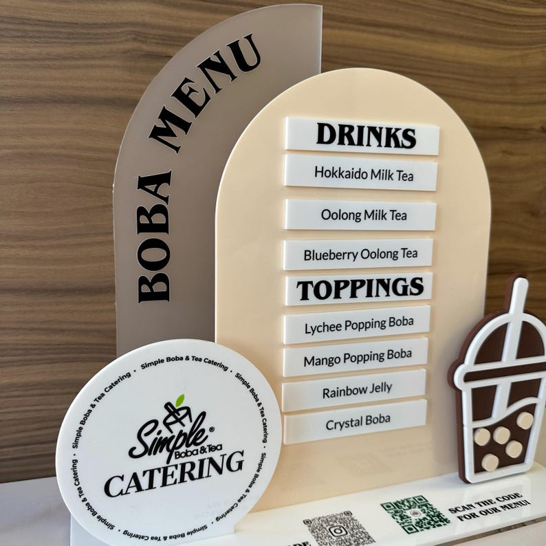 Magnetic Boba Menu Sign: Reusable Vendor Booth Display (12" X 12") - Etsy