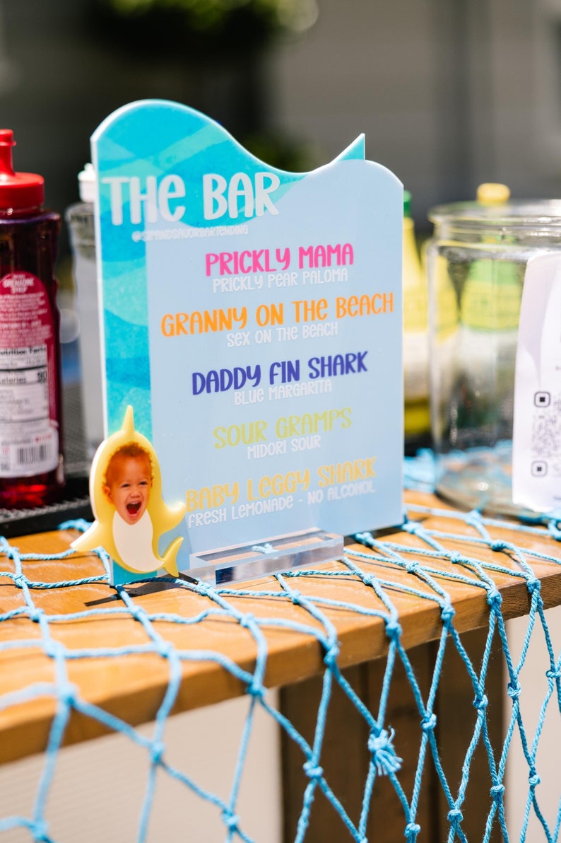 Custom Baby Shark Menu Sign: Acrylic Party Decorations - Etsy