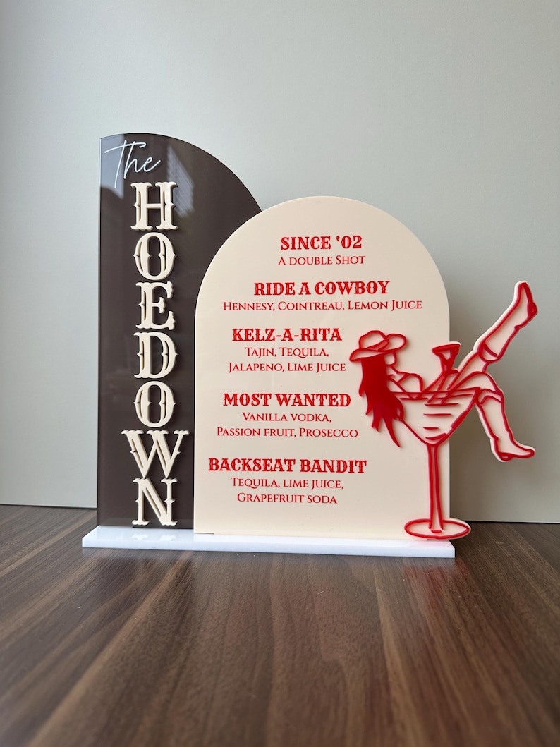 Rodeo Theme Acrylic Bar Sign: Western Cowboy Party Drink Menu - Etsy