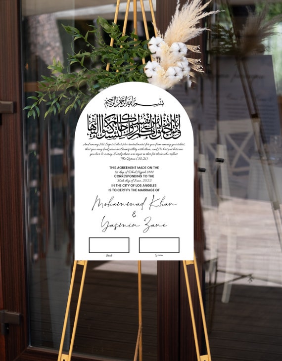Nikkah Certificate Nikkah Ceremony Nikkah Signing - Etsy