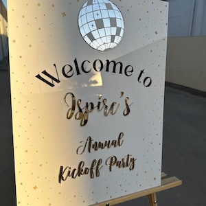 Disco Theme Welcome Sign, Welcome to Our Party, Custom Disco Sign ...