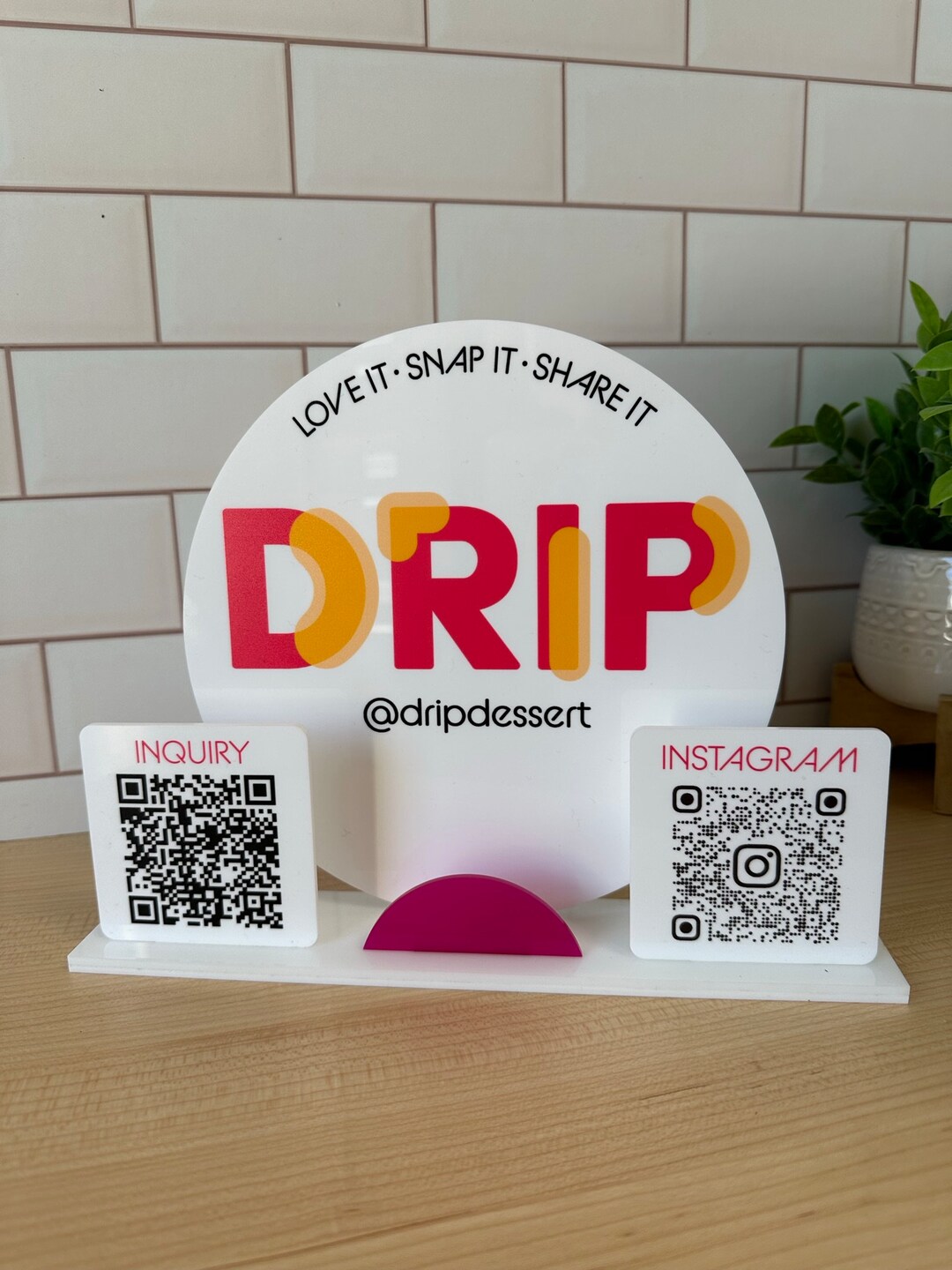 Round QR Code Sign Small Business Sign Instagram Sign Business Card ...