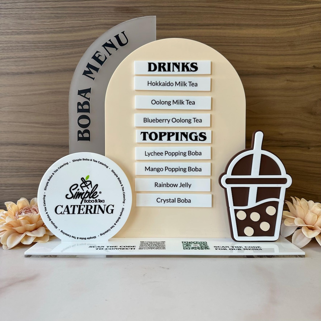 Magnetic Boba Menu Sign: Reusable Vendor Booth Display (12" X 12") - Etsy