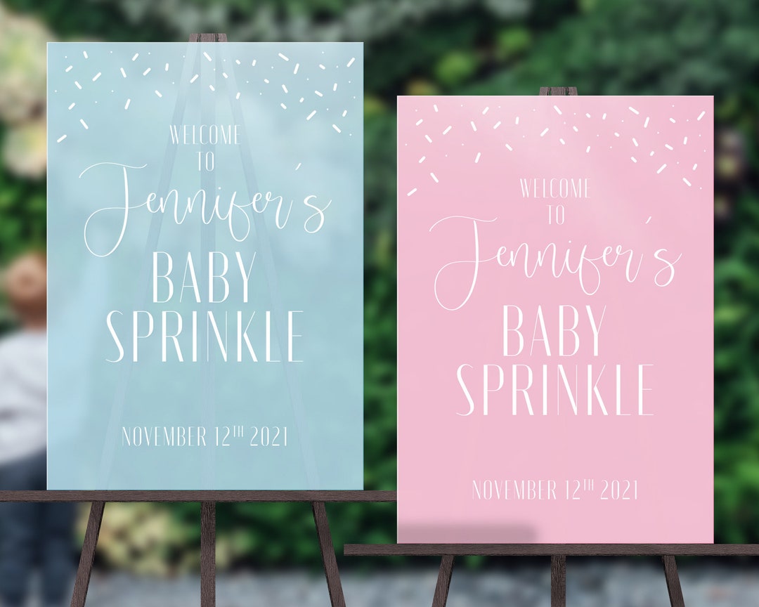 Acrylic Baby Sprinkle Welcome Sign, Baby Boy Welcome Sign, Baby Girl ...