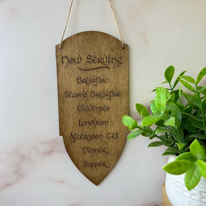 Hobbit Daily Meals Engraved Plaque, Lord of the Rings, Hobbit Fans ...