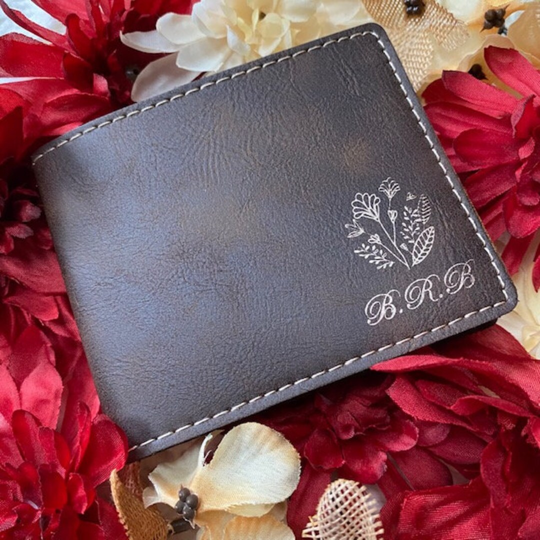 Birth Flower Personalized Wallet, Personalized Engraved Wallet ...