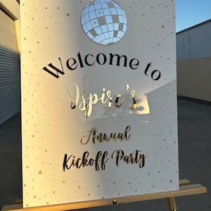 Disco Theme Welcome Sign, Welcome to Our Party, Custom Disco Sign ...