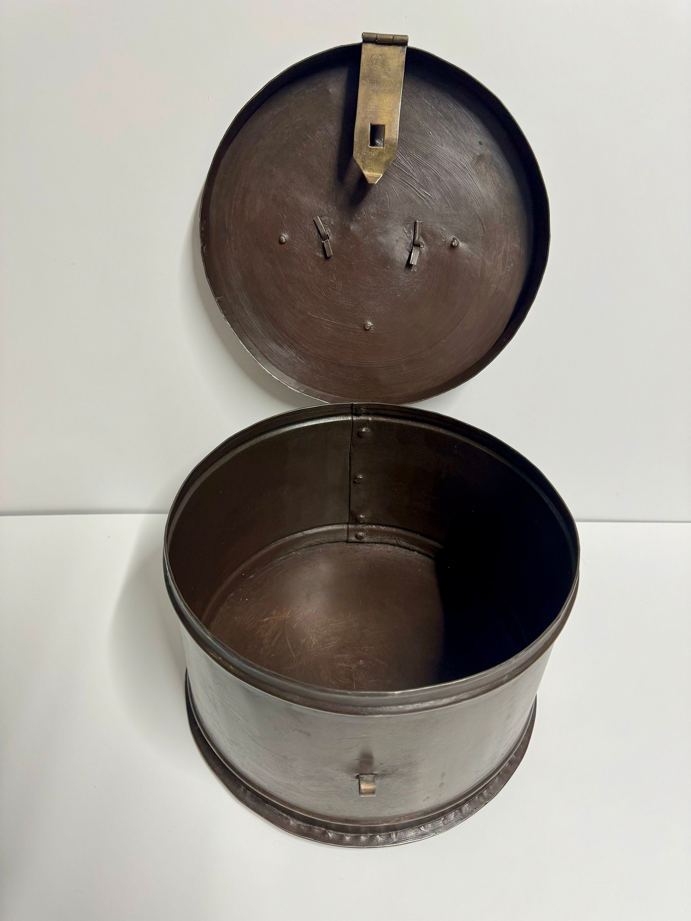 Vintage Round Metal Pantry Container - Etsy