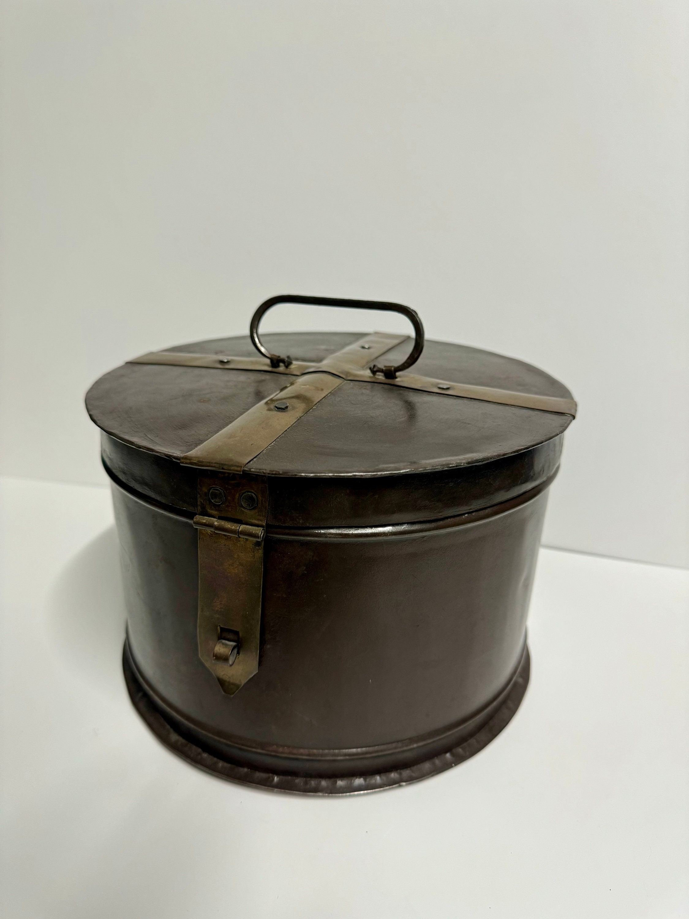 Vintage Round Metal Pantry Container - Etsy